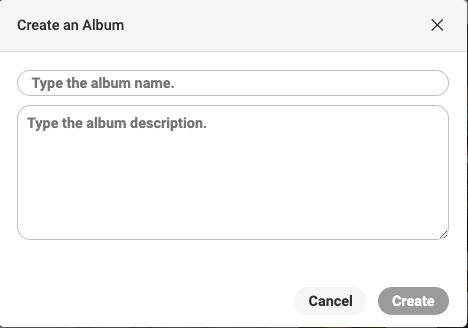 Create a new Album – Help Center - English