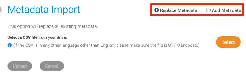 Metadata Import – Help Center - English