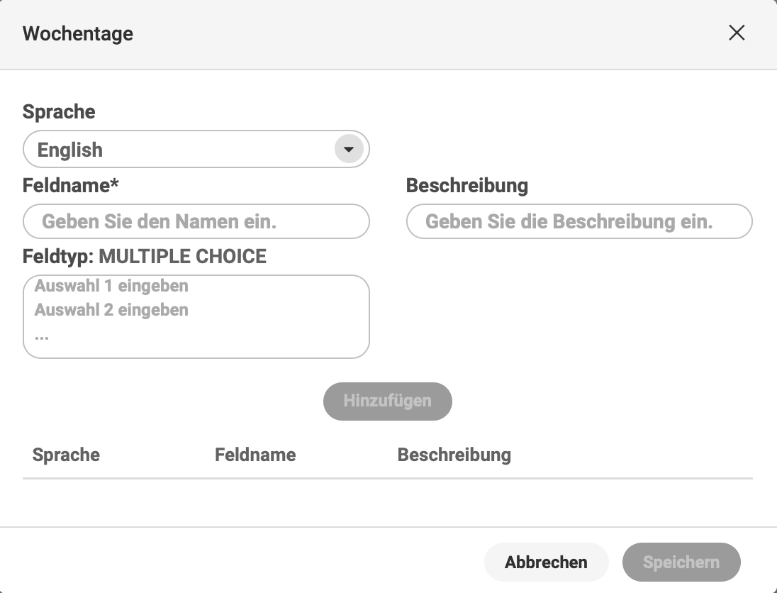 Benutzerdefinierte Felder – Help Center - Deutsch